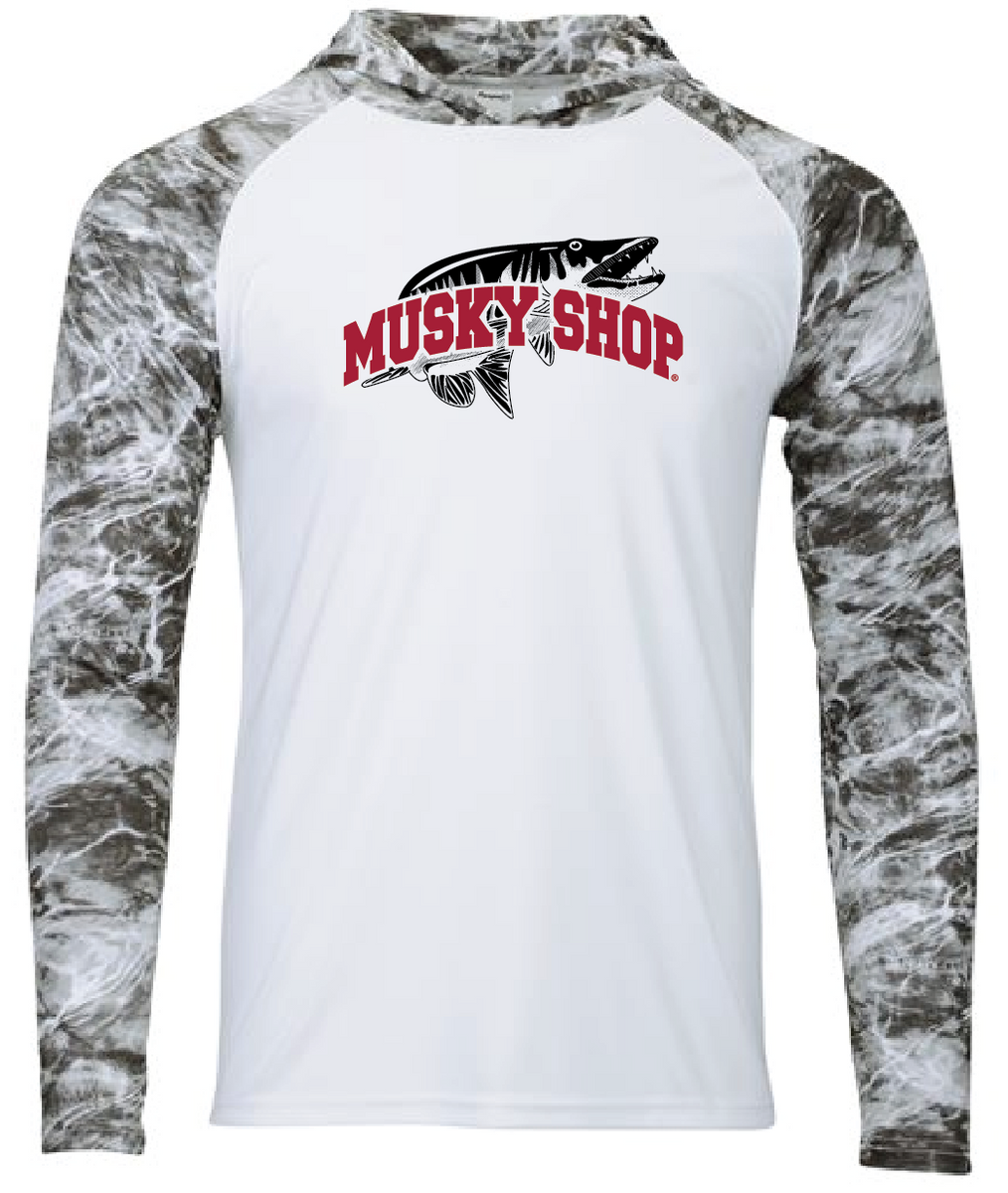 Musky Shop Team Zone Performance Sun Hoodie-White